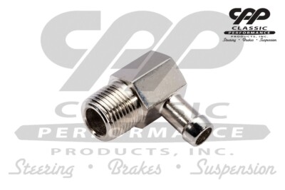 Chrome Chevy Ford Vacuum Port Fitting 90 Degree Fitting Factory Brake ...