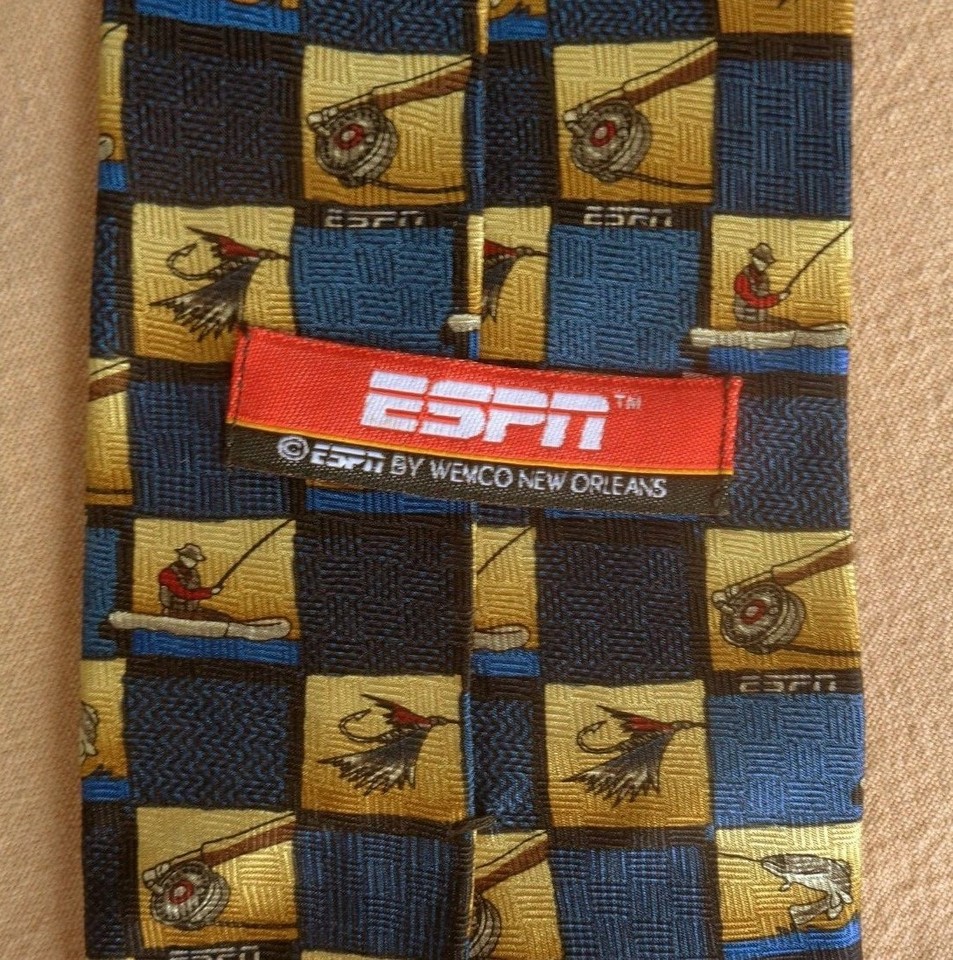 ESPN Mens Necktie Silk Fishing Pattern -BR | eBay