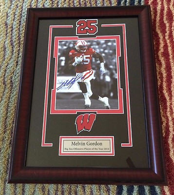 wisconsin BADGER superstar MELVIN GORDON autographed photo ...