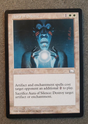 Magic The Gathering MTG Aura Of Silence - Weatherlight -NM UN-PLAYED ...