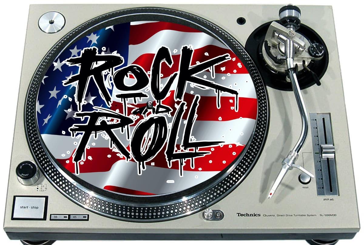 Slipmat Slip Mat Felt 12" Turntable LP DJ Record Player FLAG USA ROCK N ...
