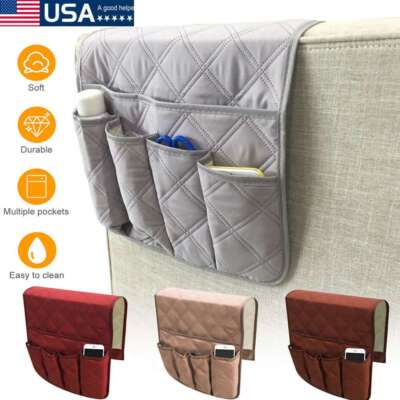 5 Pocket TV Remote Control Organizer Holder for Sofa Recliner Chair Arm ...