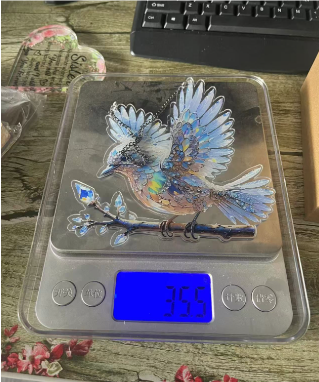 2D Flat Crystal Sky Bluebird Stained Art Ornament ,Bluebird Acrylic Art ...