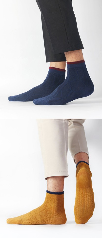 5Pairs of men's spring sweat-wicking odor-proof athletic socks pure ...