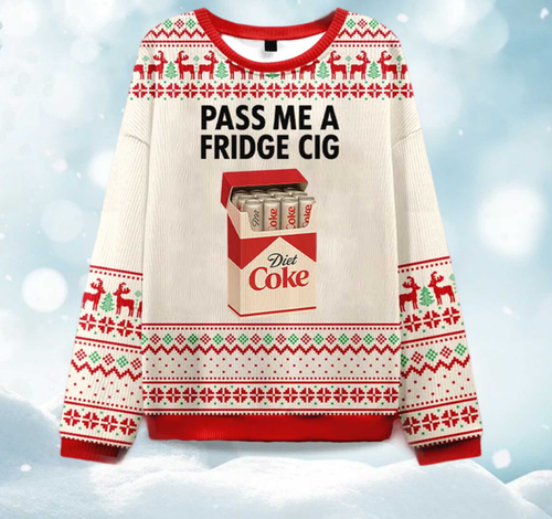 Diet Soda Pass Me A Fridge Cigarette Funny Ugly Christmas Sweater | eBay