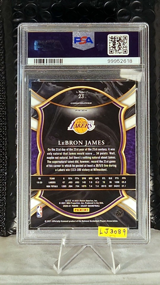 2020-21 Select #23 LeBron James Red/White/Orange Flash PSA 9 | eBay