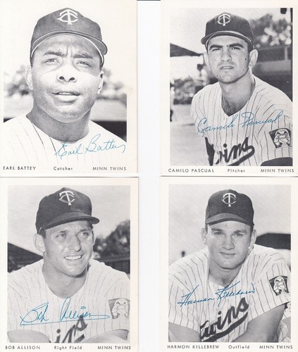 Lot of 7 Minnesota Twins 1963 Player Photos on Card Stock Signed by ...