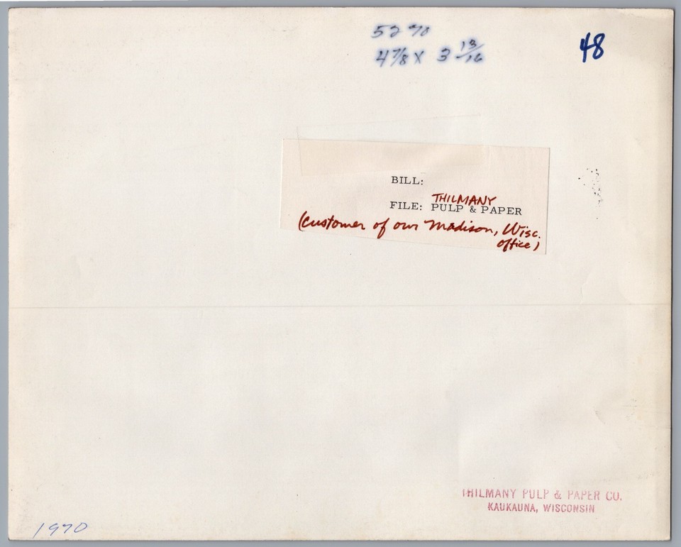 1970 Thilmany Pulp & Paper Co. Kaukuana, Wisconsin 8x10 Photo 7543 ...