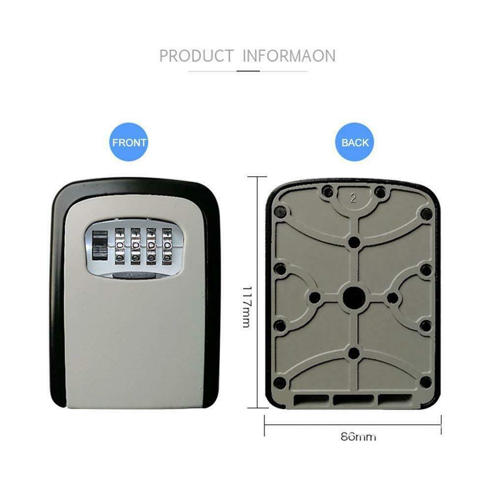 Safe Key Lock Box Wall Mount 4-Digit Code Combination Lock For Outside ...