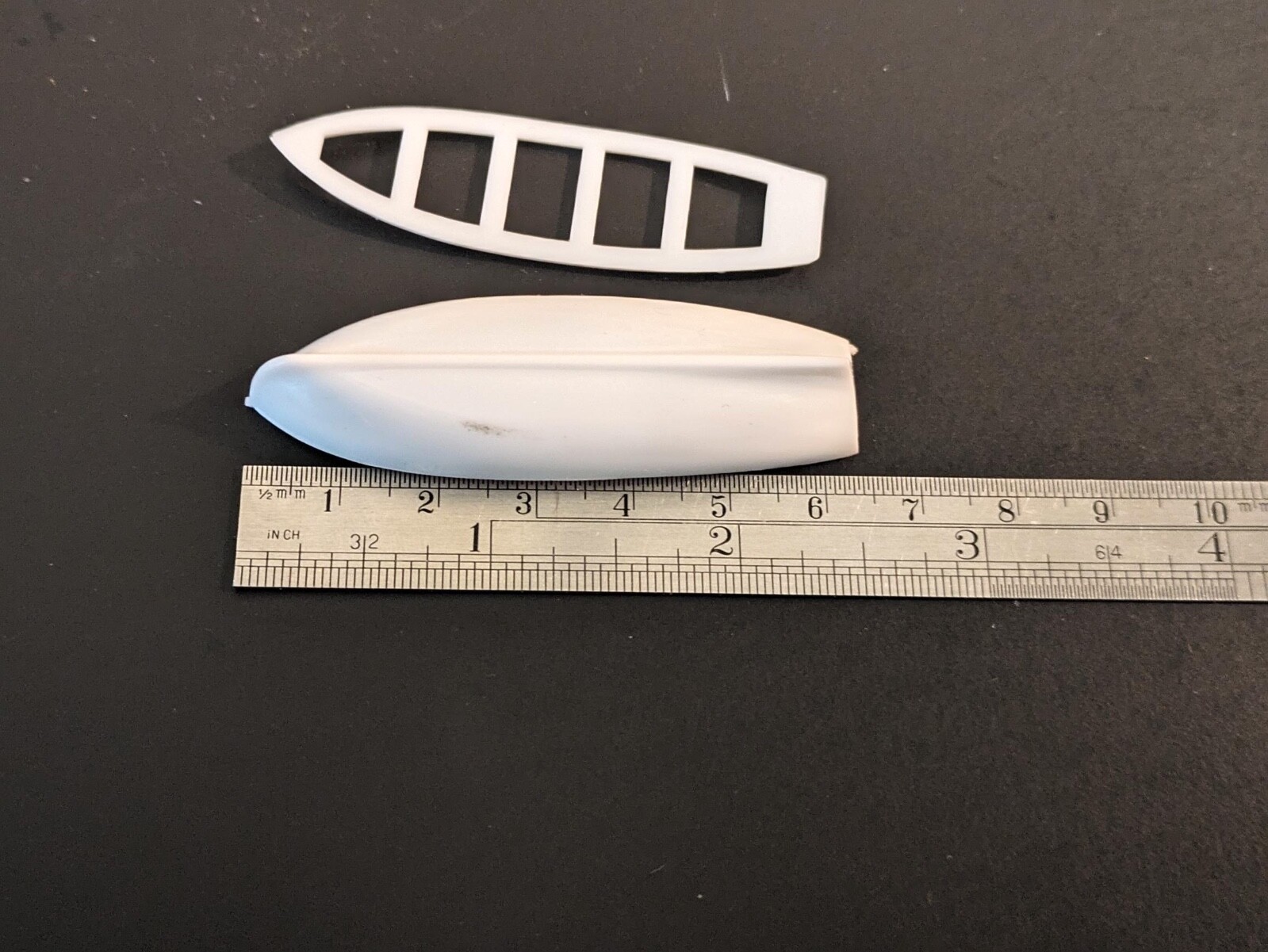 Ship Model Fittings Parts White Plastic lifeboat longboat 65mm x 20mm ...