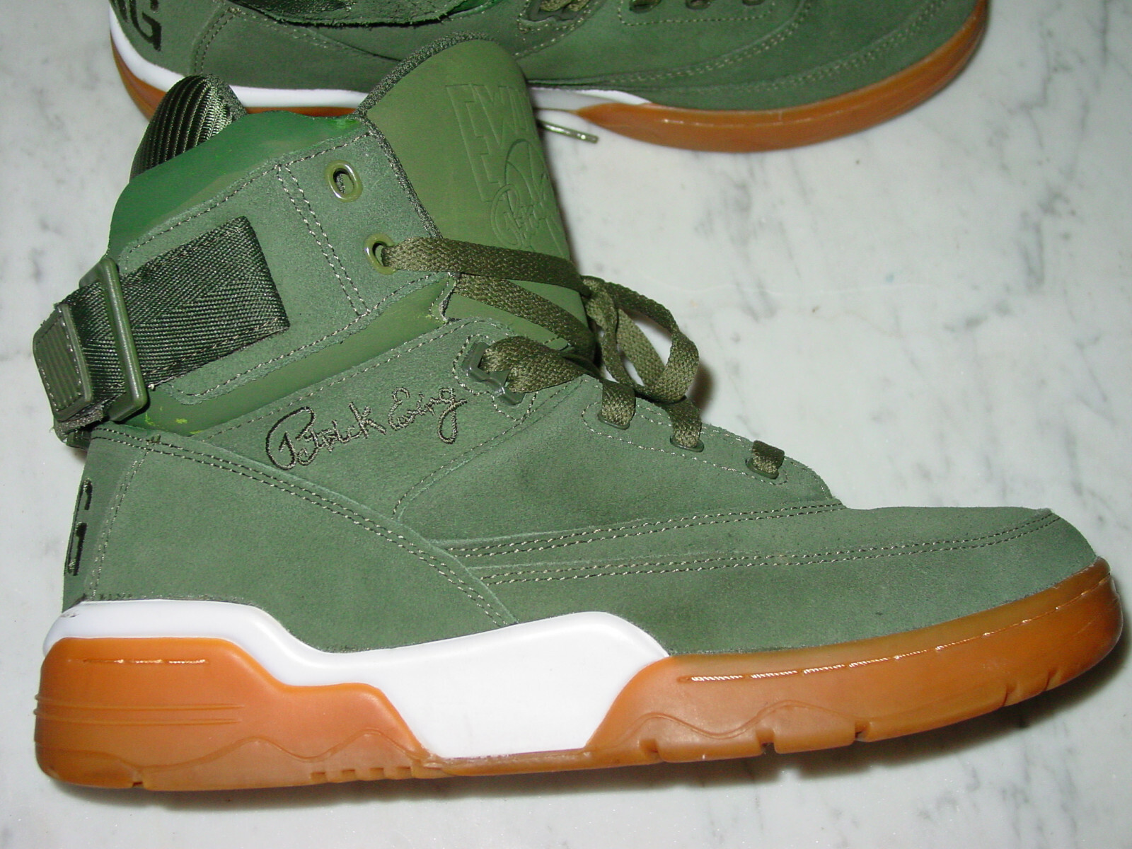 Mens Patrick Ewing HI 33 Chive/Gum Suede Basketball S… - Gem