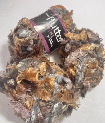 LINCRAFT AUSTRALIA PLAIN FLUTTER Yarn -3PK. BROWN MULTICOLOR. I combine ...