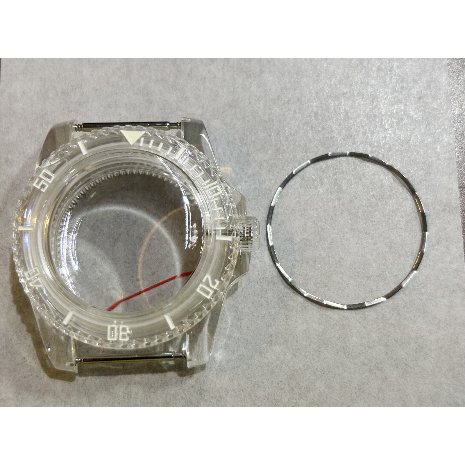 For NH35/NH36 Watch Movement 40mm SUB Plastic Transparent rotating ...