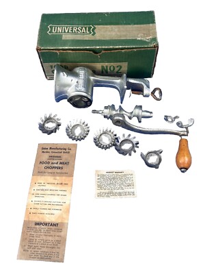 Vintage Universal No 2 Food and Meat Chopper Grinder with 5 Blades, Box ...