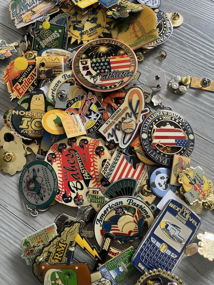 VINTAGE SCHOOL SPORTS & ACHIEVEMENT PINS, COLLECTABLE PINS READ ...