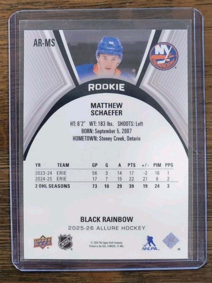 2025-26 Upper Deck Allure Extended Rookie Black Rainbow Matthew ...