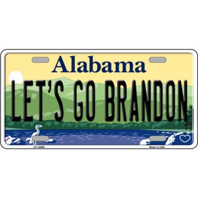 Lets Go Brandon AL License Plate Metal Tin Sign Picture Plaque Art Wall ...