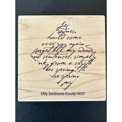 My Sentiments Exactly N057 Rubber Stamp NEW | eBay