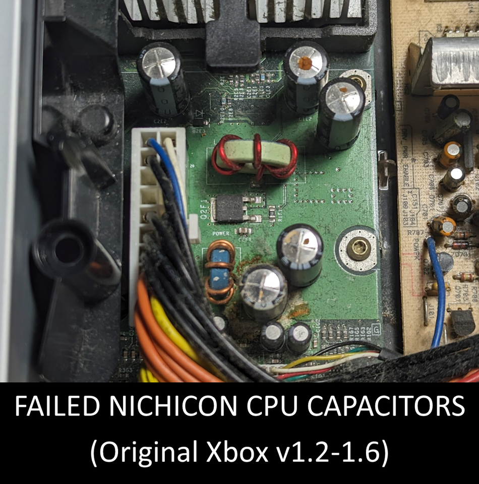 Original Xbox v1.0-1.6 Motherboard CPU / Clock Capacitor Replacement ...