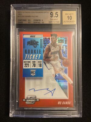 2018-19 Contenders Optic Mo Bamba red Rookie Auto /149 bgs 9.5 | eBay
