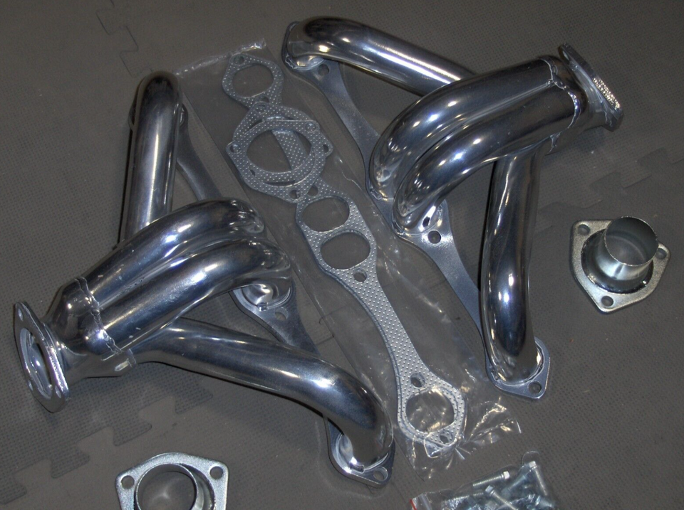 Small Block Chevy Ceramic Coated Hugger Headers Shorty 350 400 SBC ...
