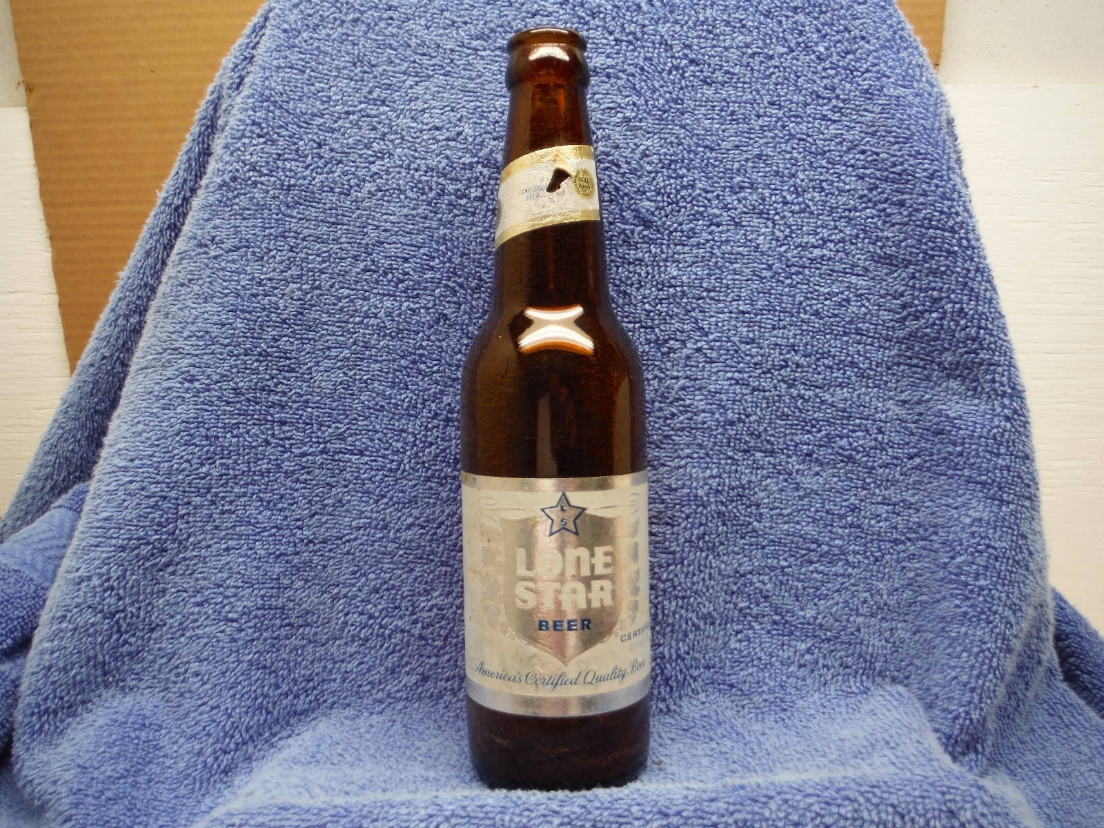 Lone Star longneck beer bottle 1970s ??? used silver foil Label and ...