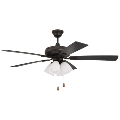 Craftmade 52" Eos Fan/4Lt Light Kit, Espresso/Walnut/Frost - ECF114ESP5 ...