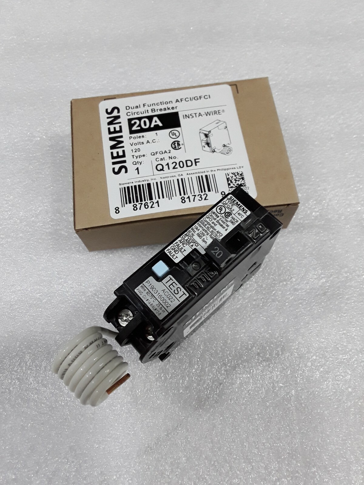 Q120DF SIEMENS 1POLE 20AMP AFI/GFI (OPEN BOX) | eBay