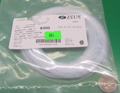 PTFE AWG28 Spaghetti Tubing .033" OD x .015" ID x .009" Wall x 100 Ft ...