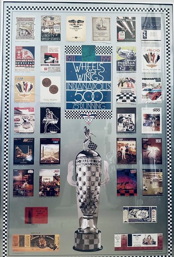 Custom Framed Indy 500 75th Running Memorabilia Collectible 24"x36" | eBay