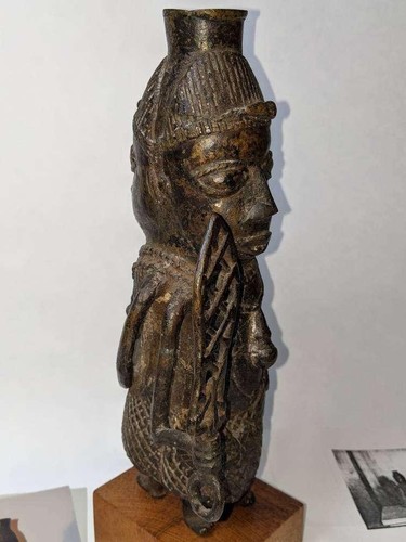 Early African Benin Kingdom Bronze Double Warrior Figure Nigeria Bini ...