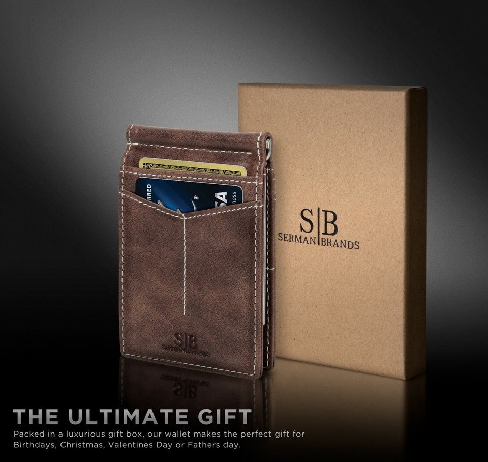 SERMAN BRANDS Money Clip Wallet - Mens Wallets Slim Front Pocket RFID ...