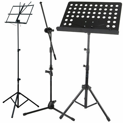 Height Adjustable Foldable Music Orchestral Book Paper & Mic Holder ...