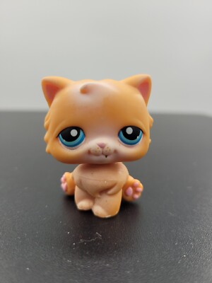 Littlest Pet Shop Orange and White Persian Cat w/Blue Eyes #153 LPS Toy ...