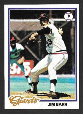 1978 Topps #62 Jim Barr, San Francisco Giants, NRMT, Sharp! | eBay