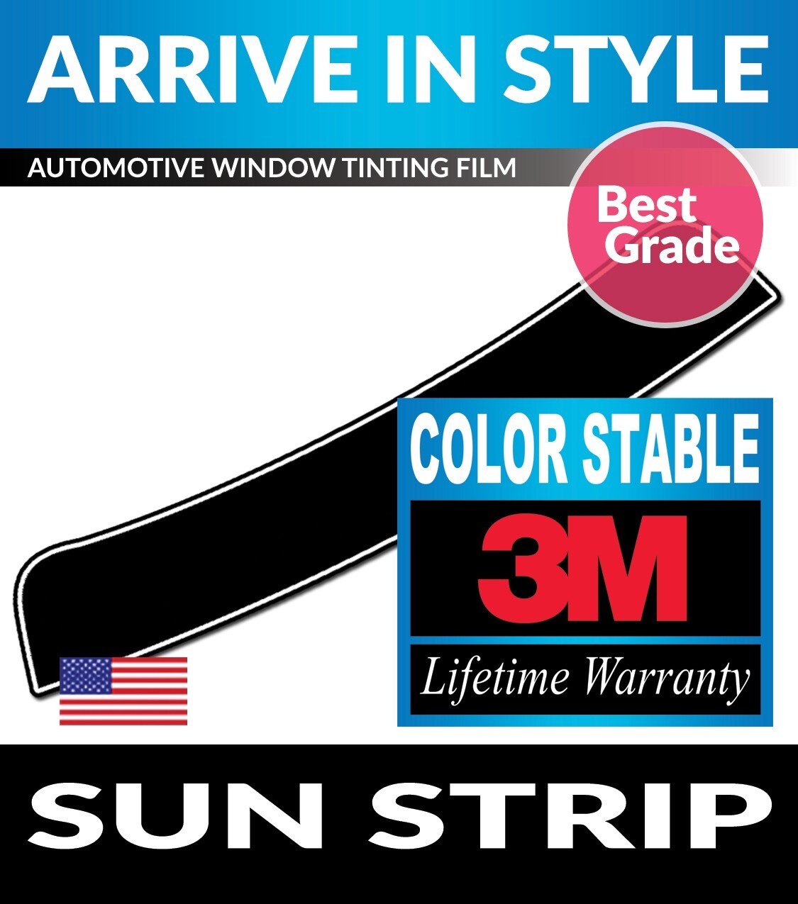 PRECUT SUN STRIP WINDOW TINT W/ 3M COLOR STABLE AUTO GLASS TINTING FILM ...