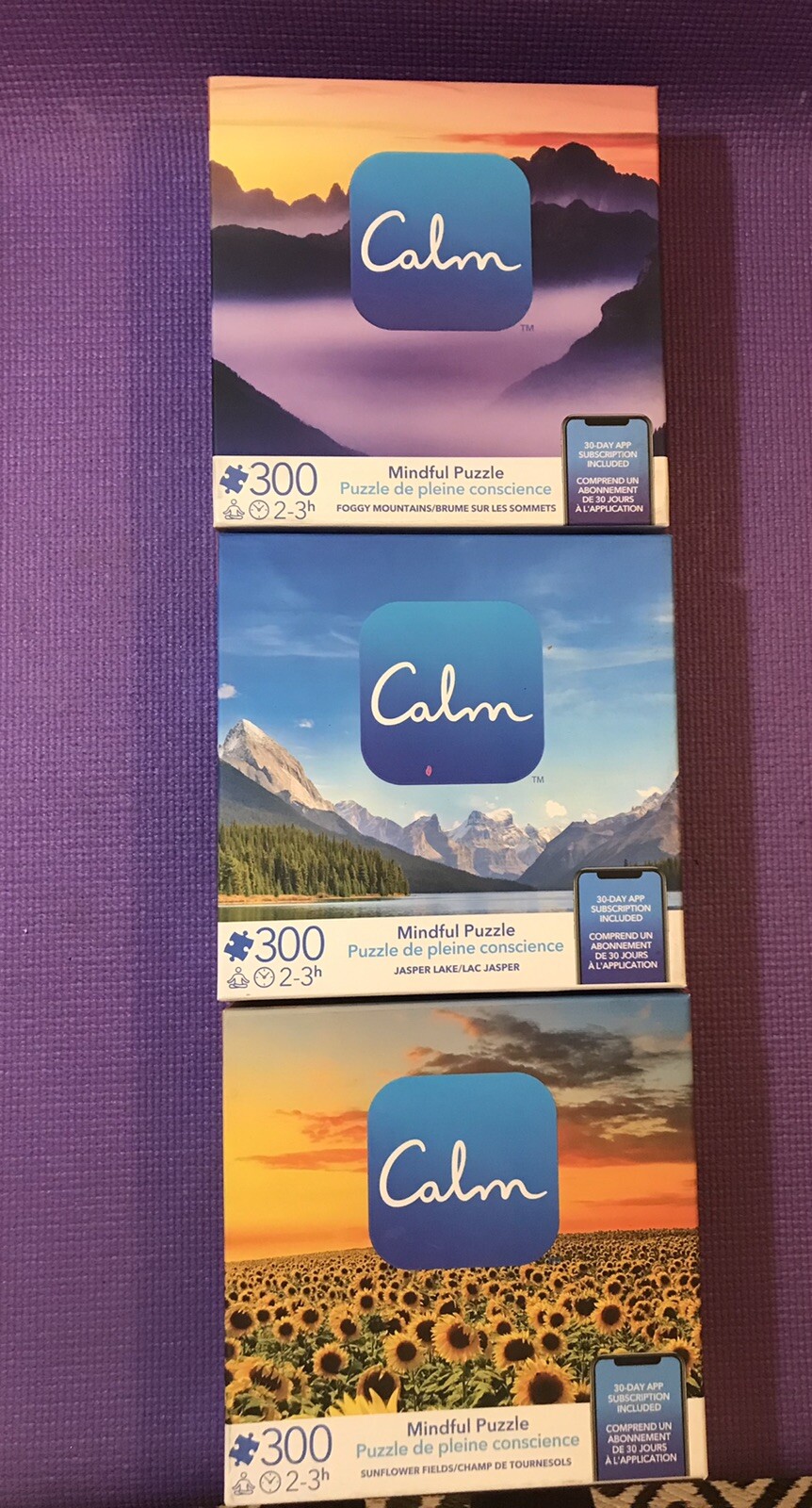 Calm Mindful 300 Piece Jigsaw Puzzles Mountain/Sunflower/Lake/Sky Lot ...