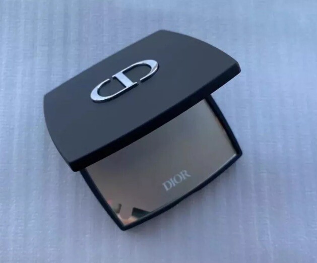 Dior Beauty black Makeup Compact Mirror VIP Gift New in Box + Liptick ...
