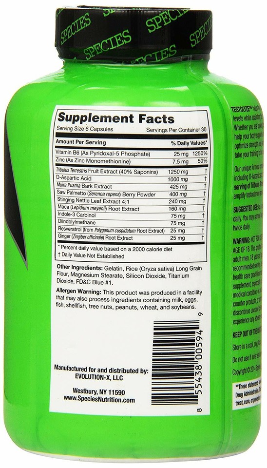 Species Nutrition Testolyze Natural Test Booster & Libido Enhancer 180 ...