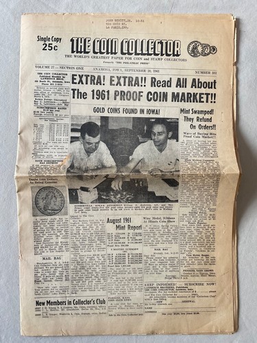 The Coin Collector Newspaper September 20, 1961 Number 381 | eBay