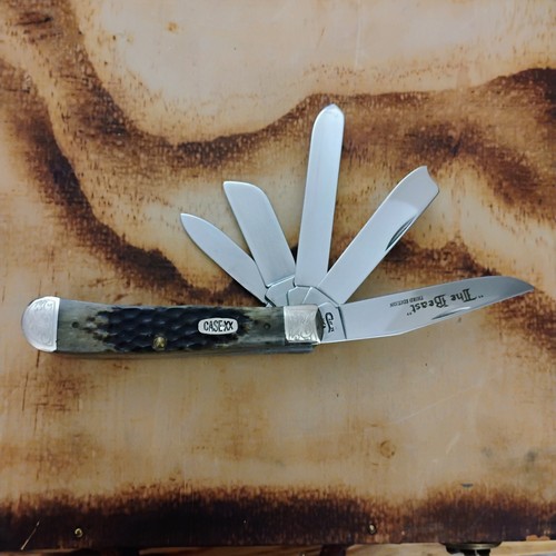 1996 CASE XX 6554 DELUXE GREEN BONE TRAPPER THIRD EDITION SCROLLED AND ...