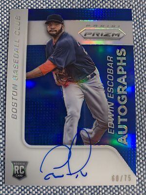 Edwin ESCOBAR🔥2015 Panini Prizm Blue Refractor RC Rookie AUTO #58 60/75 ...