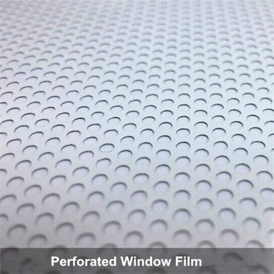 White Perforated One Way Vision Media Vinyl Car Wrap Privacy Window ...
