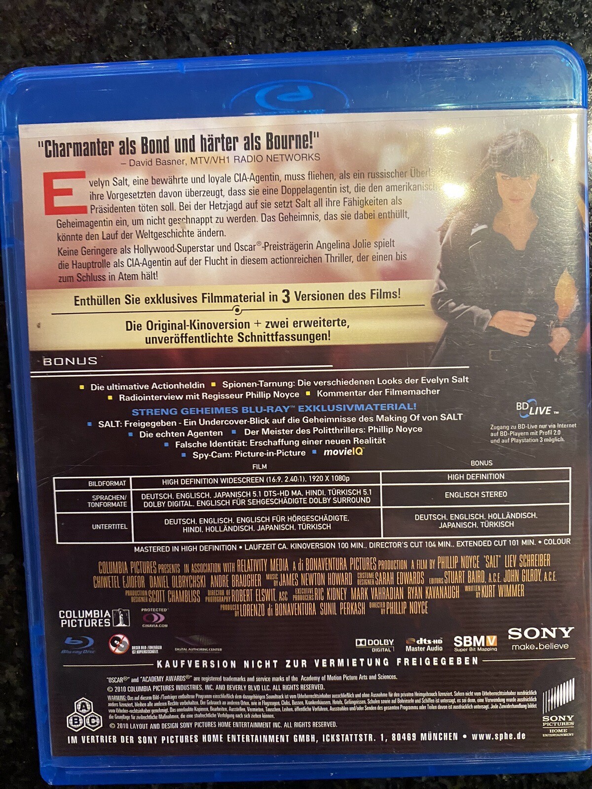 Salt Angelina Jolie Deluxe Extended Edition Blu Ray Ebay