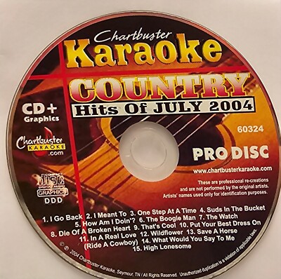 60324 COUNTRY HITS CHARTBUSTER KARAOKE CDG DISC | eBay