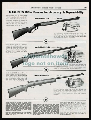 1951 MARLIN Model 39-A 81-DL 80-DL .22 Rifle AD w/ original prices | eBay