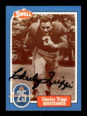 CHARLIE TRIPPI HARD SIGNED 1988 SWELL PRO FOOTBALL HALL OF FAME #117 ...