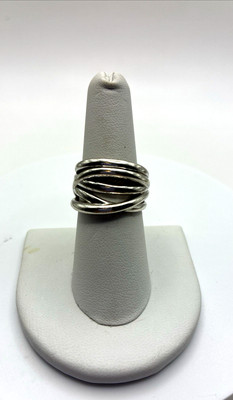 925 Sterling Silver Fixed Interlocking Band Ring Size 7 3/4 | eBay