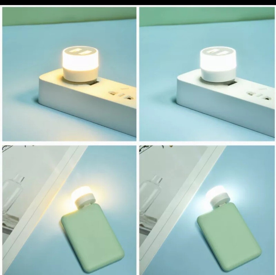 USB Portable LED Lamp Mini Night Light Round Lamp Computer Mobile Power ...