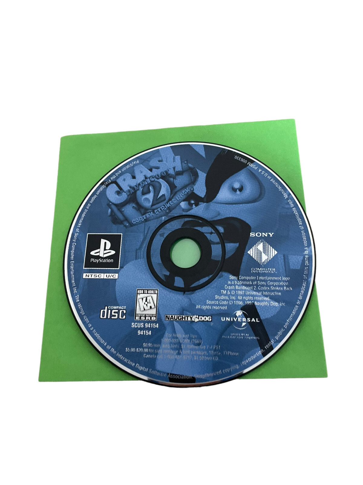 Crash Bandicoot 2: Cortex Strikes Back PlayStation 1 (PS1) Game Disc ...